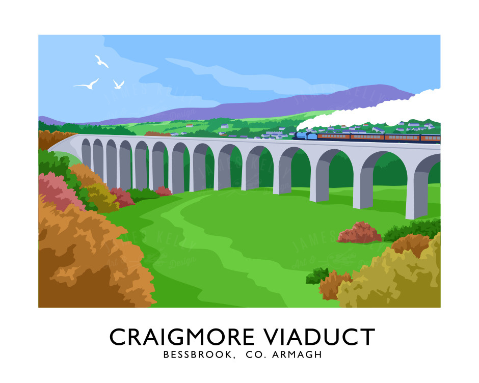CRAIGMORE VIADUCT (Bessbrook) travel poster – JAMES KELLY ART