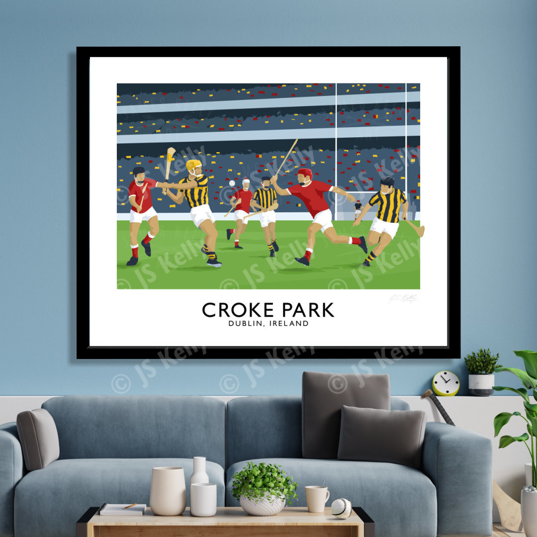 CROKE PARK – Kilkenny v Cork (Hurling) travel poster – JAMES KELLY ART
